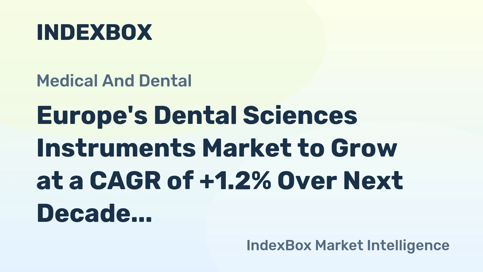 Europe's Dental Sciences Instruments Market to Grow at a CAGR of +1.2% Over Next Decade, Reaching $1,345.3B by 2035
