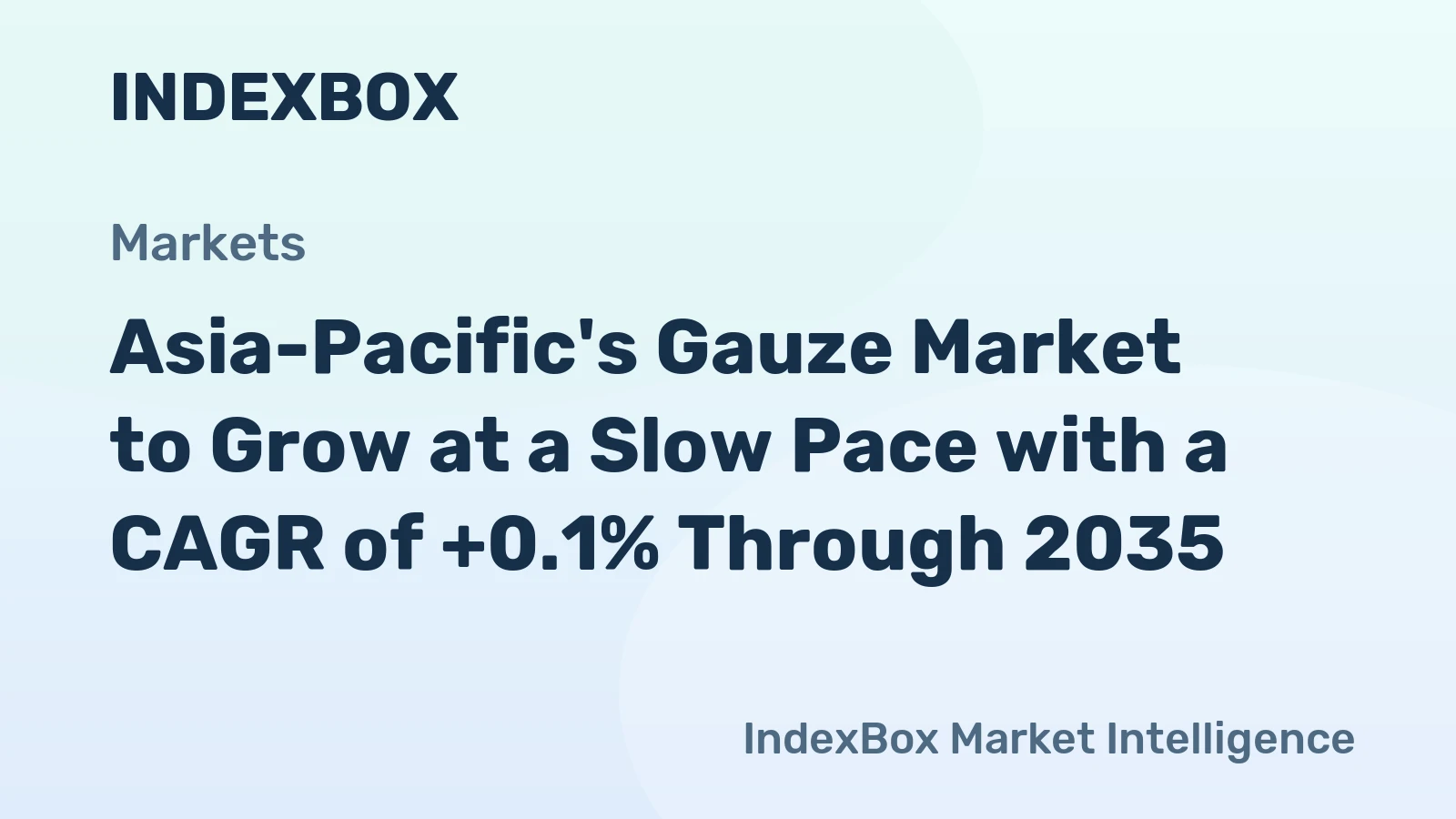 Asia-Pacific's Gauze Market to Grow at a Slow Pace with a CAGR of +0.1% Through 2035