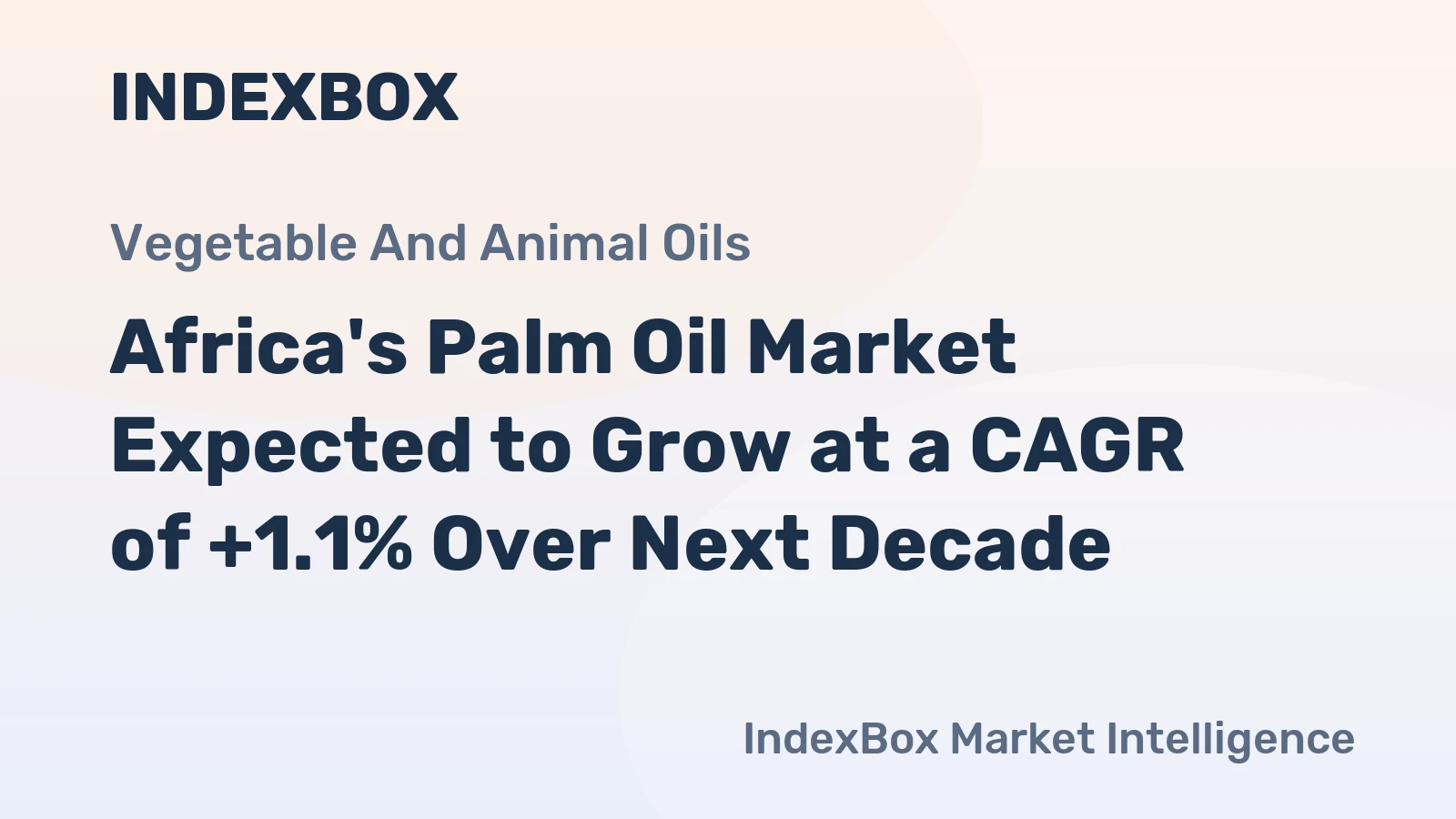 Africa's Palm Oil Market Expected to Grow at a CAGR of +1.1% Over Next Decade