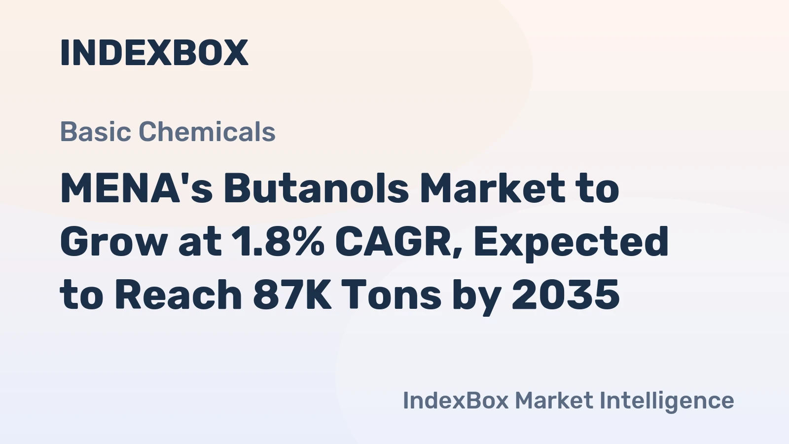 MENA's Butanols Market to Grow at 1.8% CAGR, Expected to Reach 87K Tons by 2035