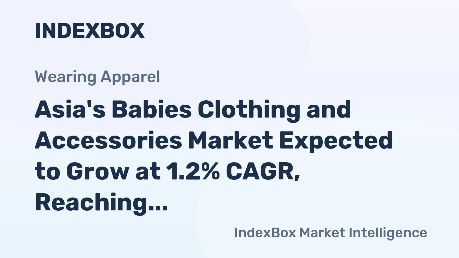 Asia's Babies Clothing and Accessories Market Expected to Grow at 1.2% CAGR, Reaching $5.4B Value by 2035