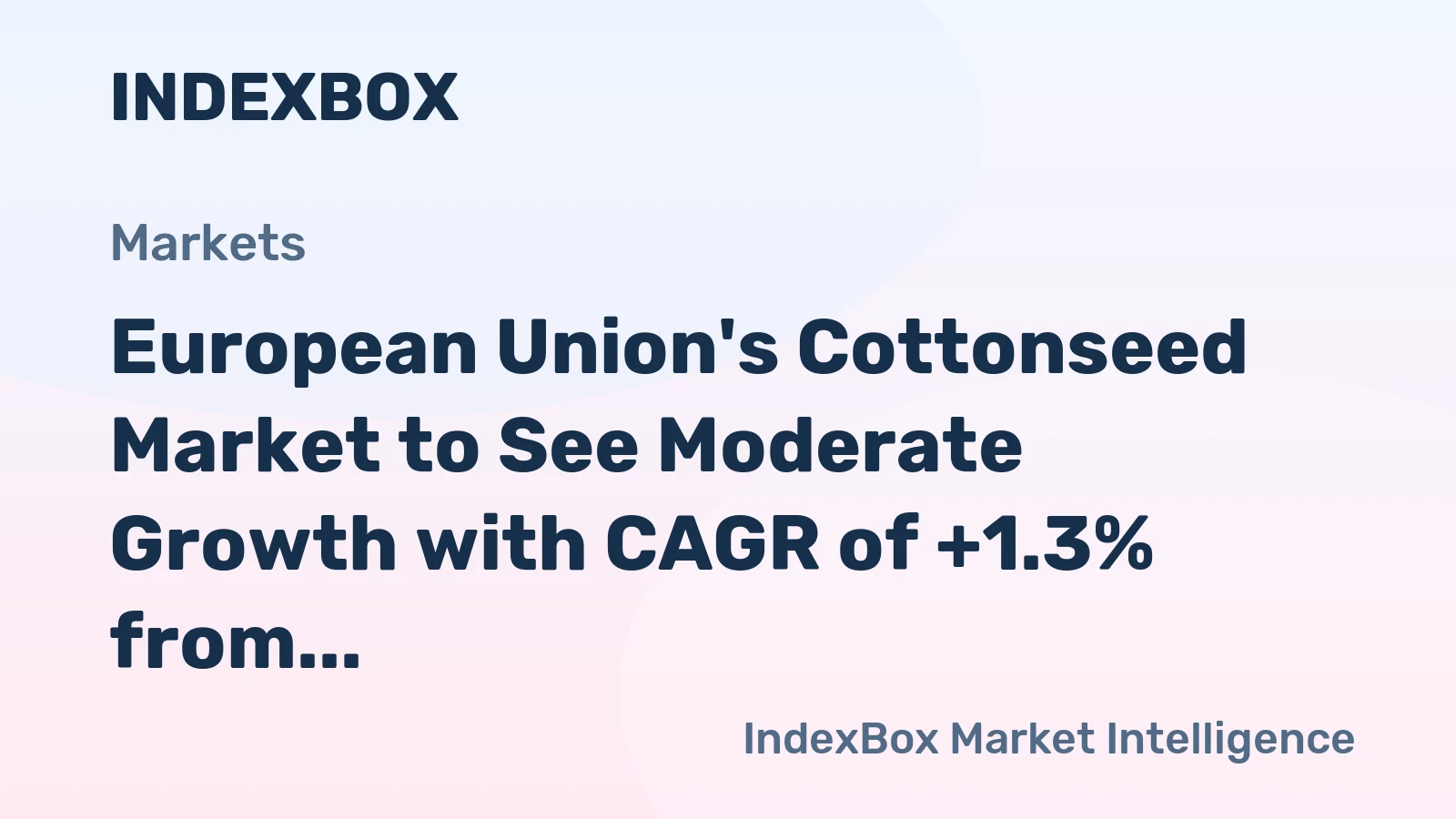 European Union's Cottonseed Market to See Moderate Growth with CAGR of +1.3% from 2024-2035