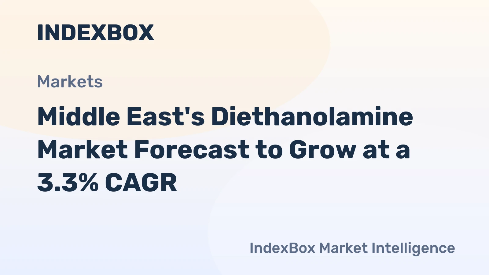 Middle East's Diethanolamine Market Forecast to Grow at a 3.3% CAGR