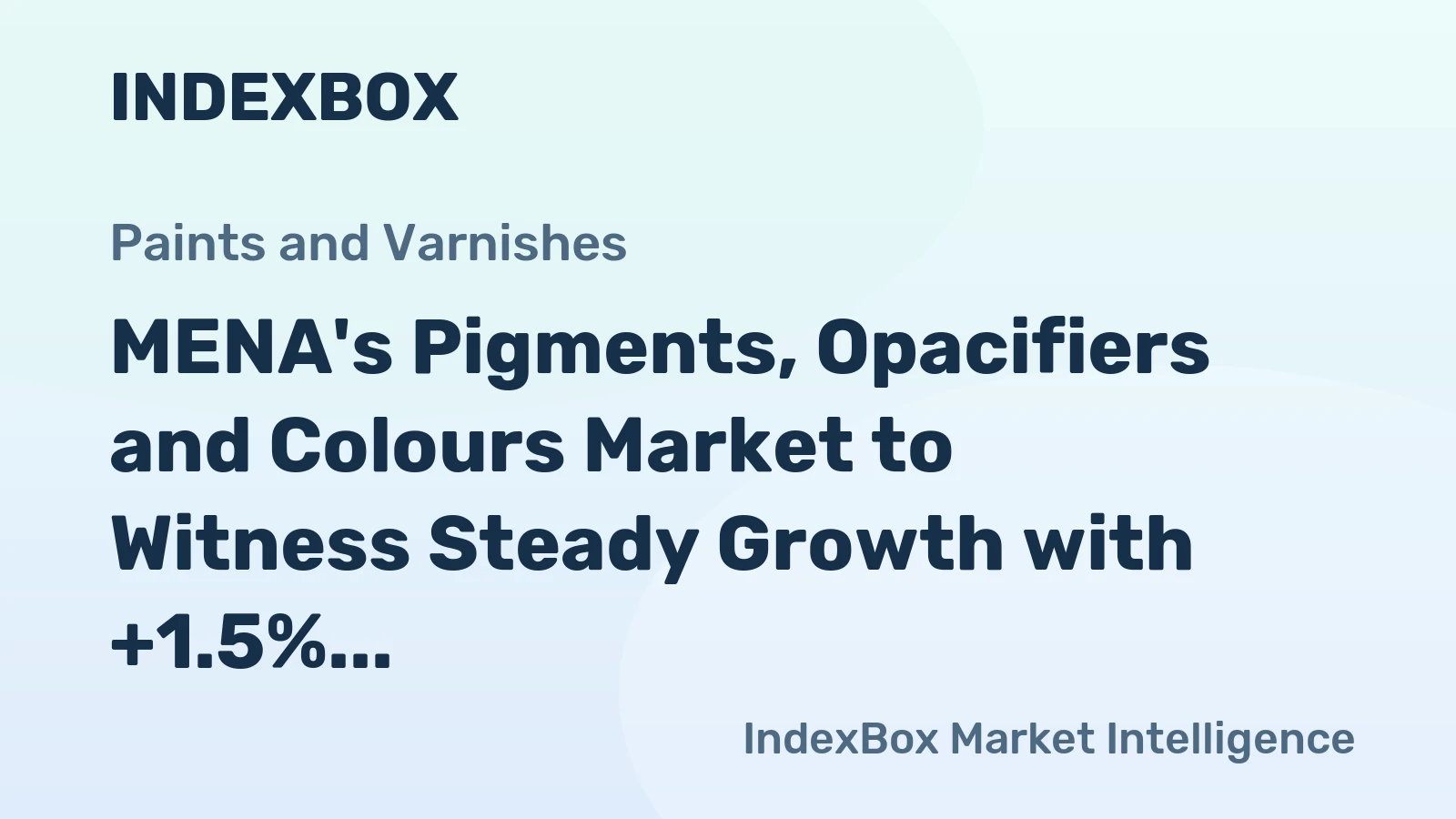 MENA's Pigments, Opacifiers and Colours Market to Witness Steady Growth with +1.5% CAGR