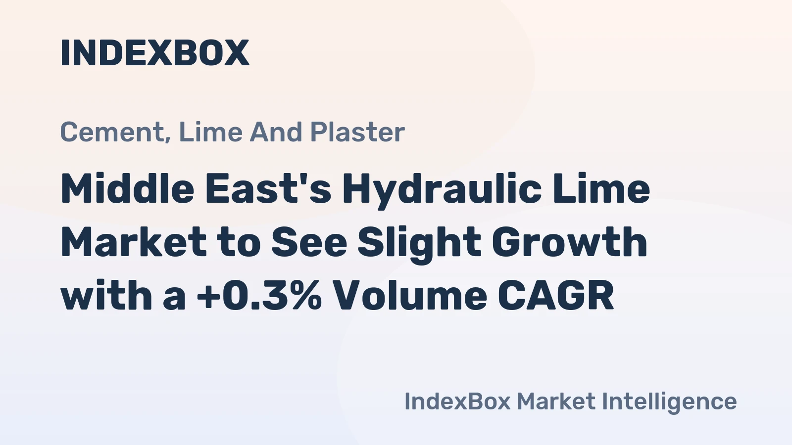 Middle East's Hydraulic Lime Market to See Slight Growth with a +0.3% Volume CAGR