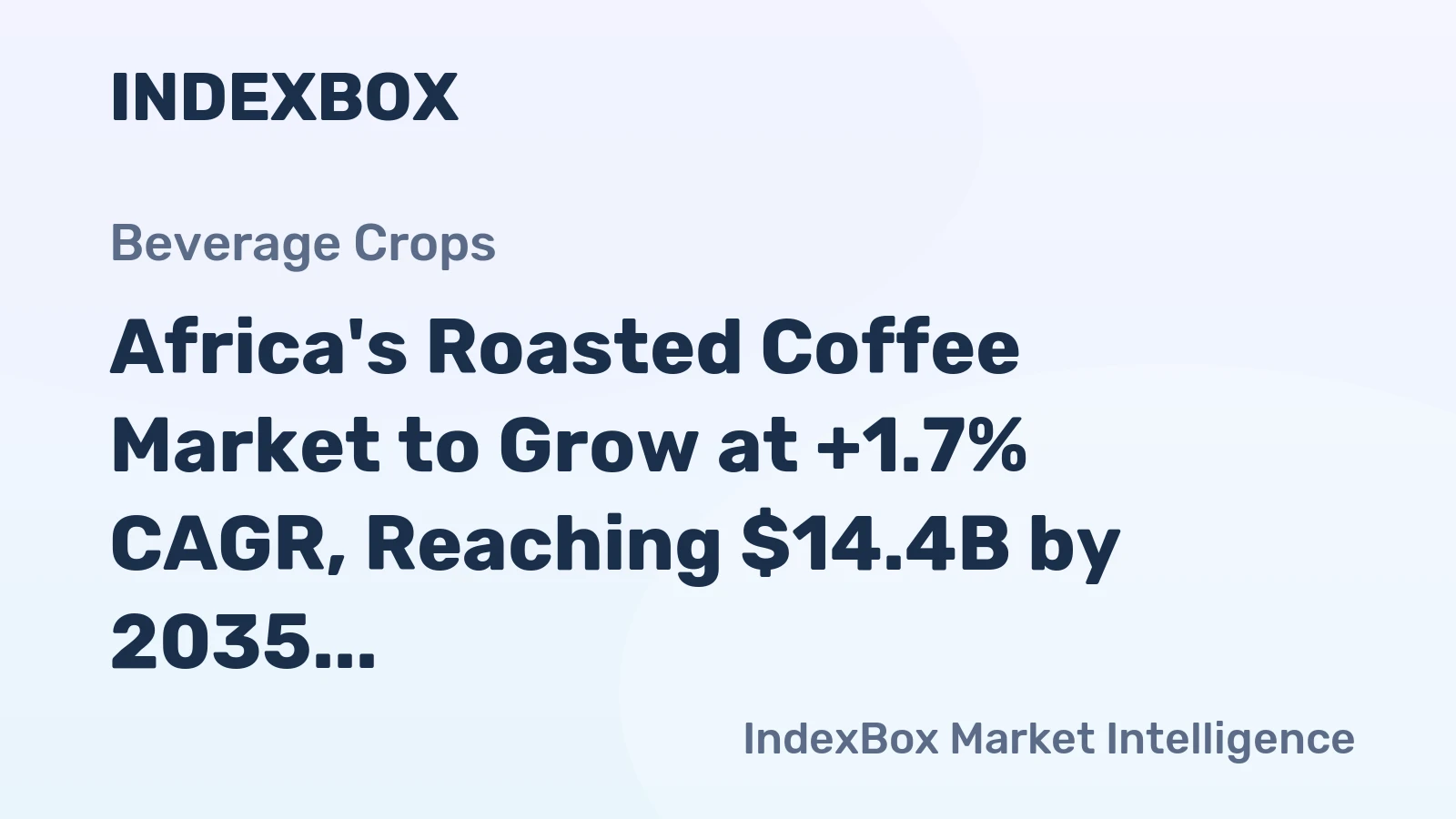 Africa's Roasted Coffee Market to Grow at +1.7% CAGR, Reaching $14.4B by 2035