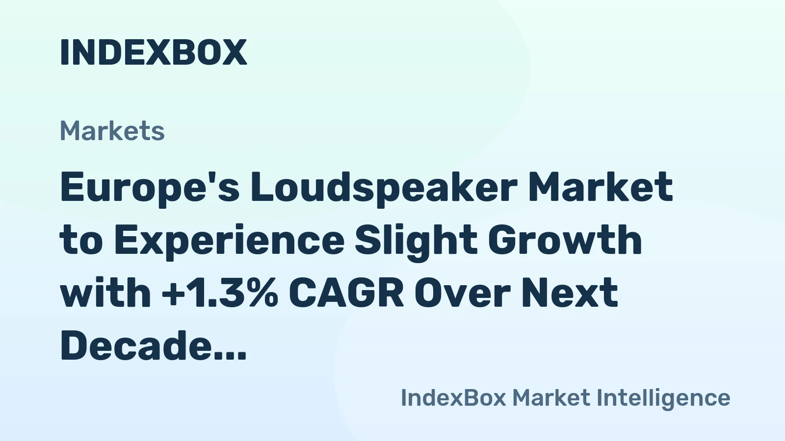 Europe's Loudspeaker Market to Experience Slight Growth with +1.3% CAGR Over Next Decade