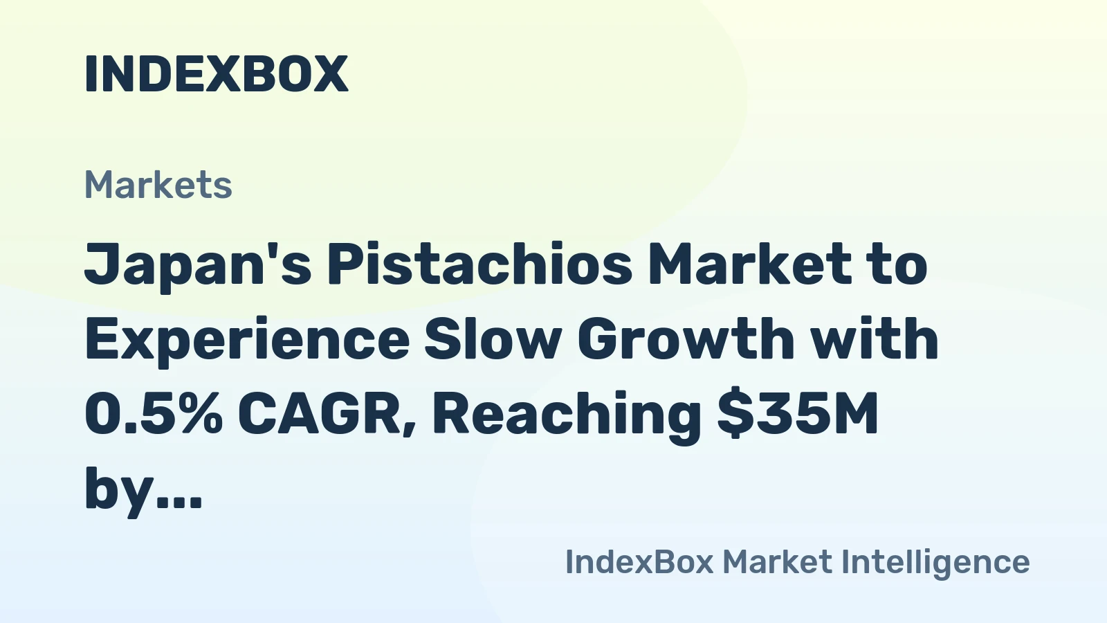 Japan's Pistachios Market to Experience Slow Growth with 0.5% CAGR, Reaching $35M by 2035