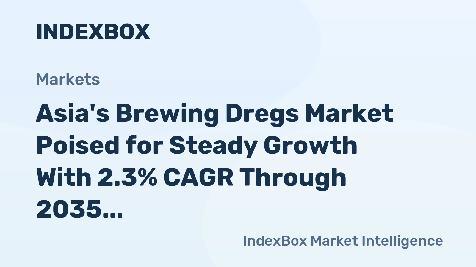 Asia's Brewing Dregs Market Poised for Steady Growth With 2.3% CAGR Through 2035