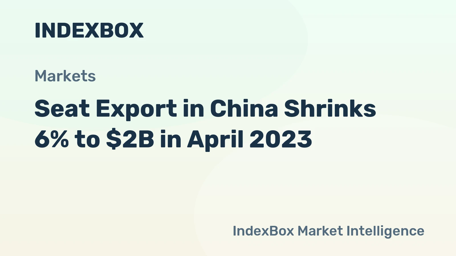 Seat Export in China Shrinks 6% to $2B in April 2023