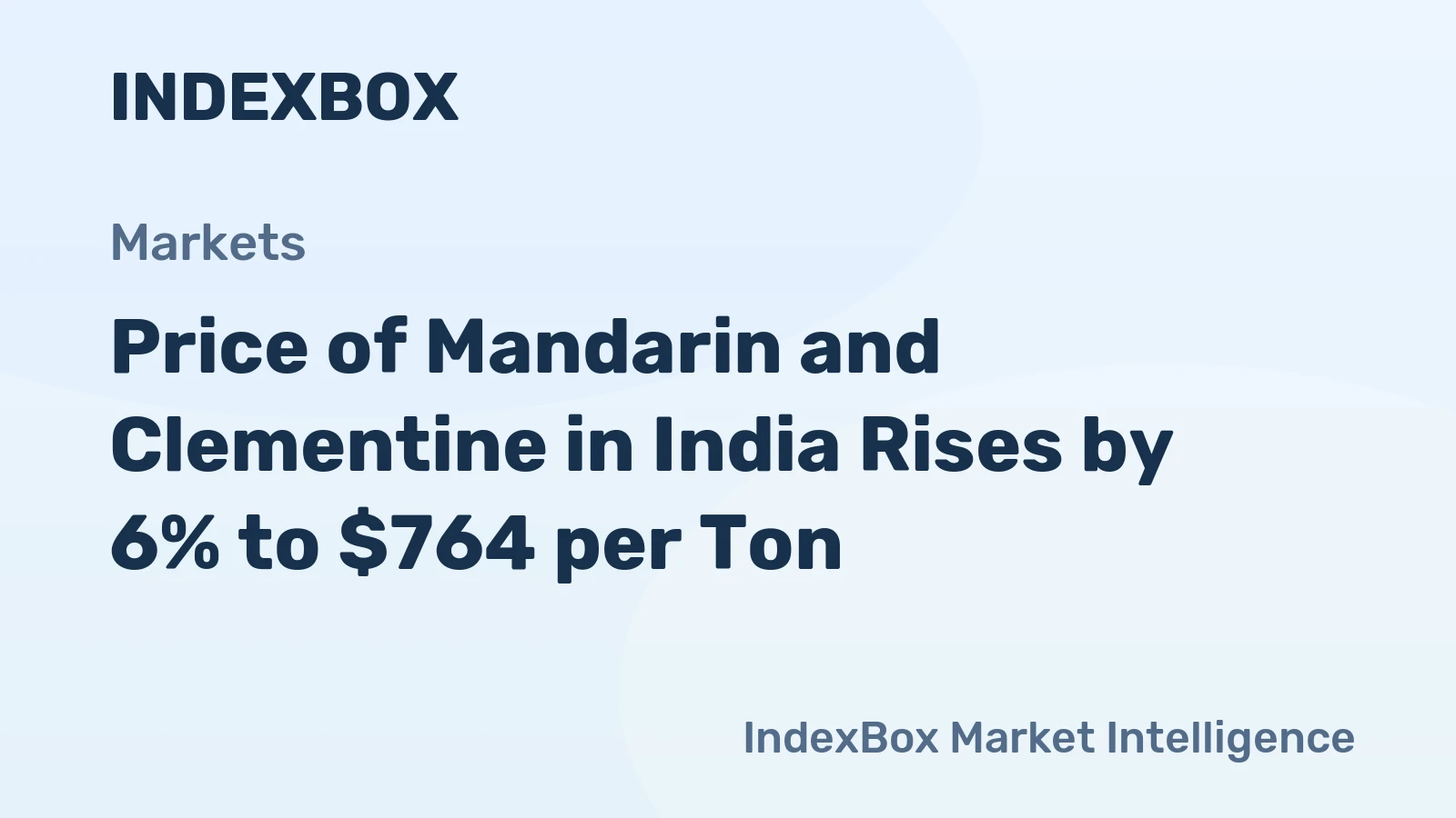 Price of Mandarin and Clementine in India Rises by 6% to $764 per Ton