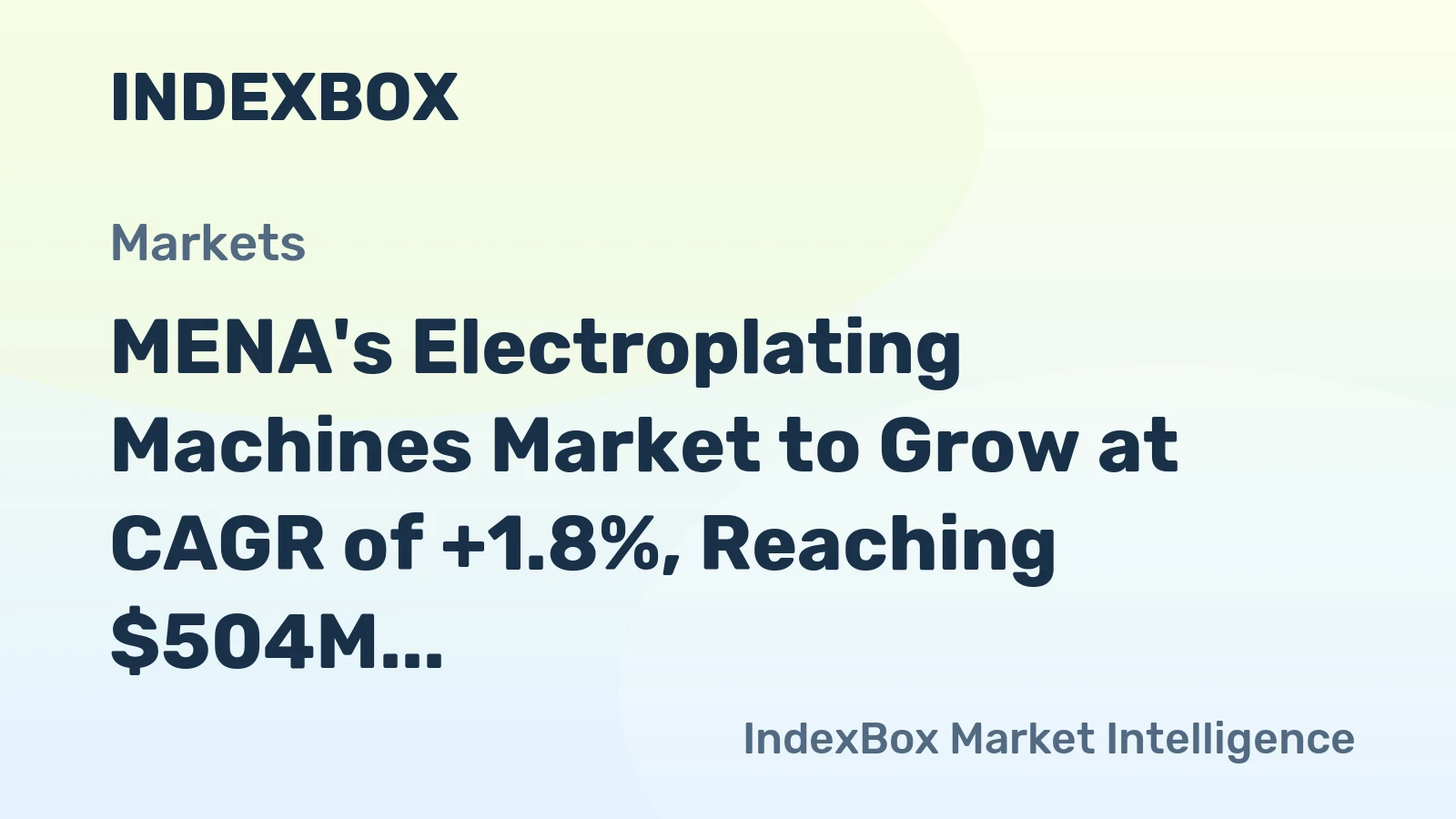MENA's Electroplating Machines Market to Grow at CAGR of +1.8%, Reaching $504M by 2035