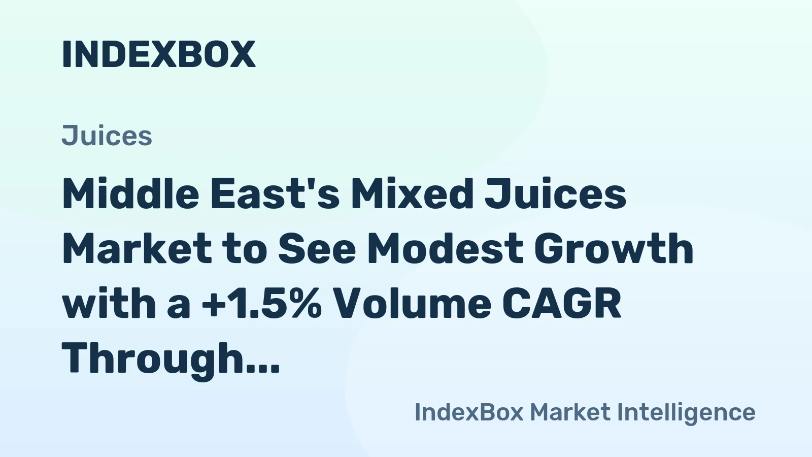 Middle East's Mixed Juices Market to See Modest Growth with a +1.5% Volume CAGR Through 2035