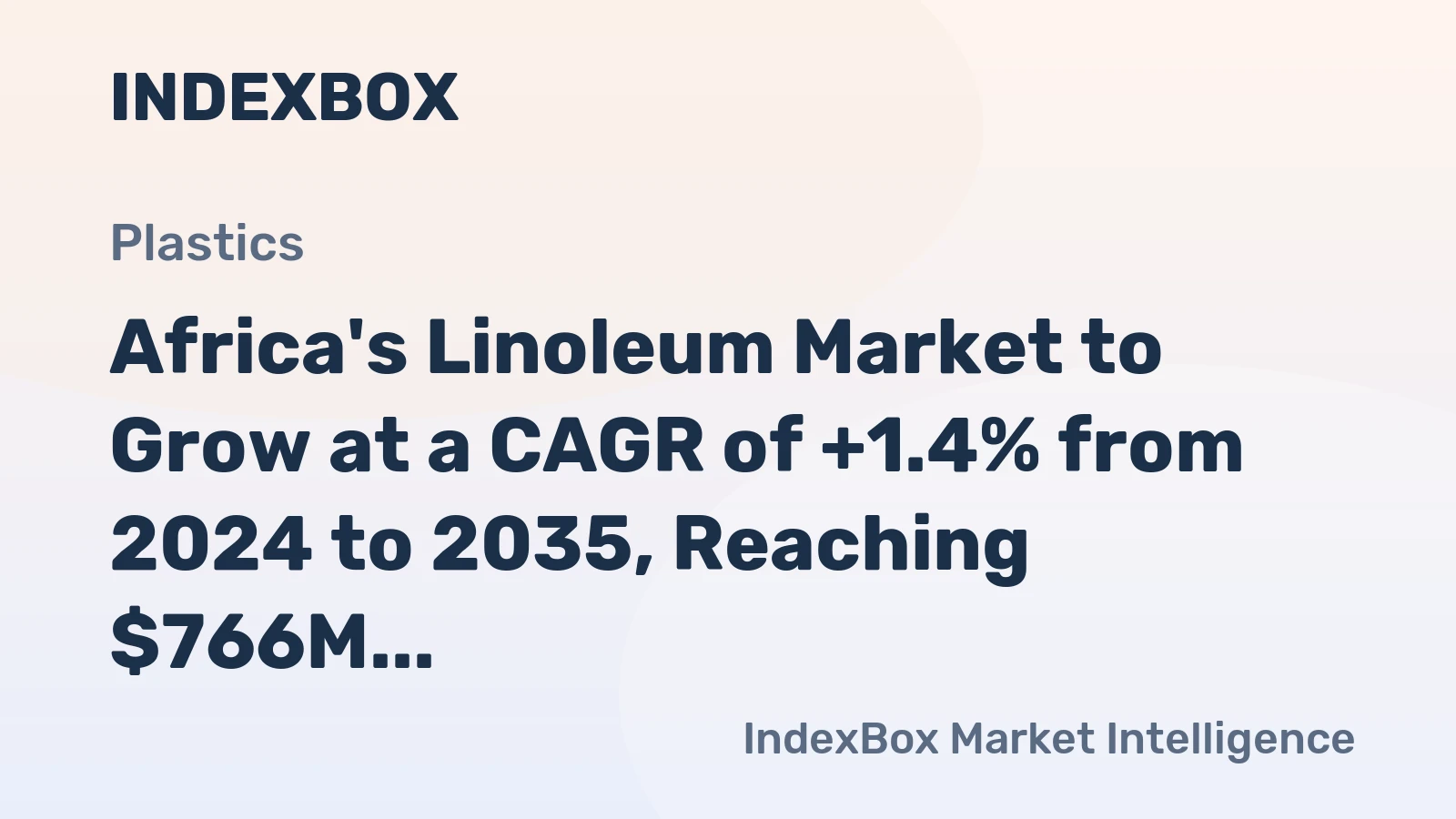 Africa's Linoleum Market to Grow at a CAGR of +1.4% from 2024 to 2035, Reaching $766M in Value