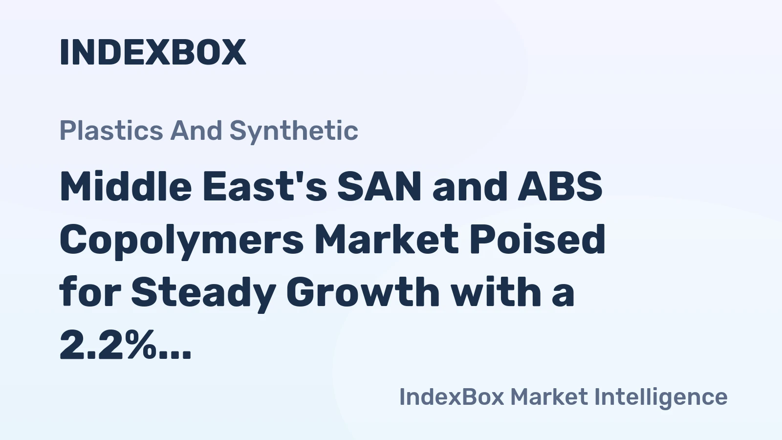 Middle East's SAN and ABS Copolymers Market Poised for Steady Growth with a 2.2% CAGR Through 2035