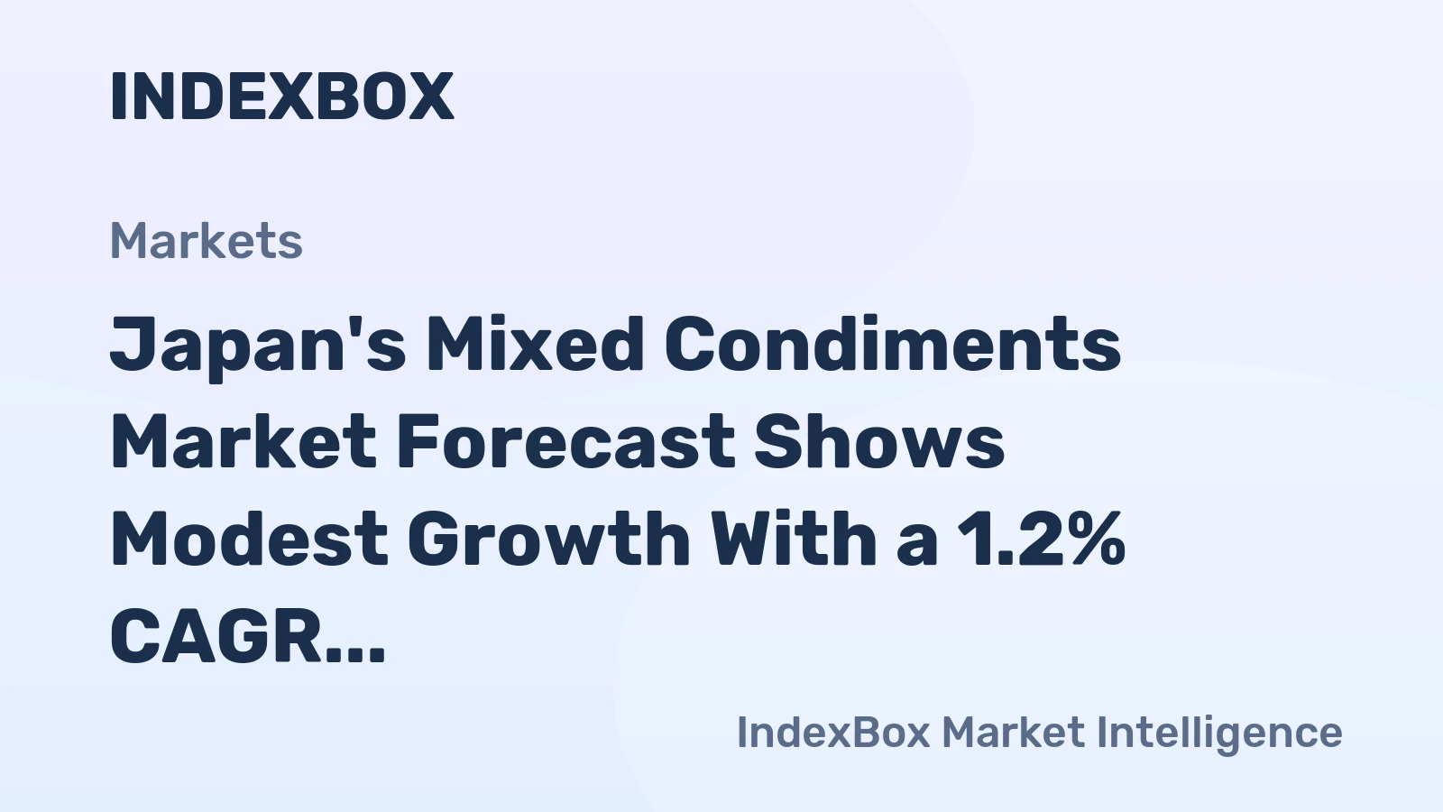 Japan's Mixed Condiments Market Forecast Shows Modest Growth With a 1.2% CAGR in Value Through 2035