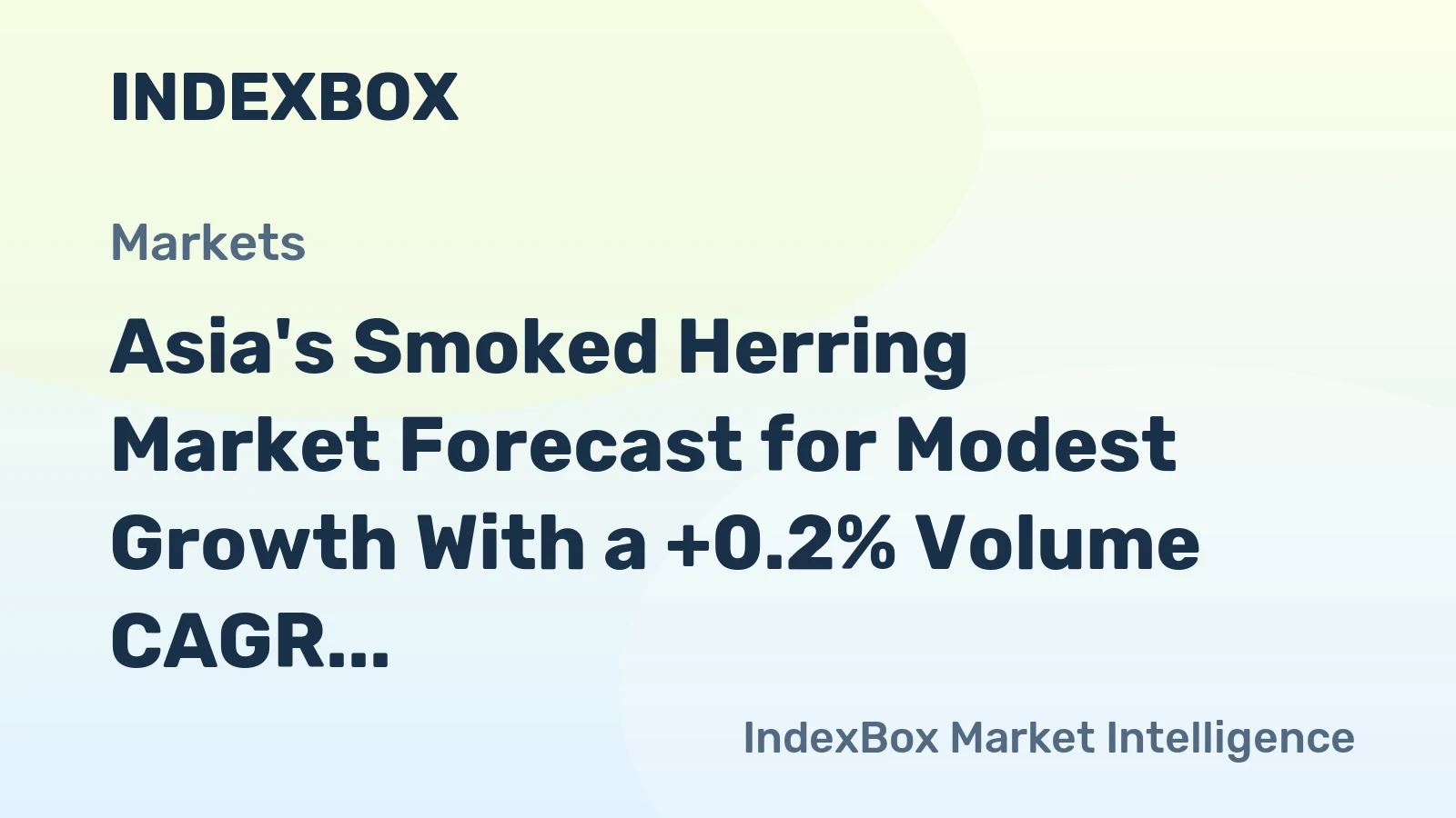 Asia's Smoked Herring Market Forecast for Modest Growth With a +0.2% Volume CAGR