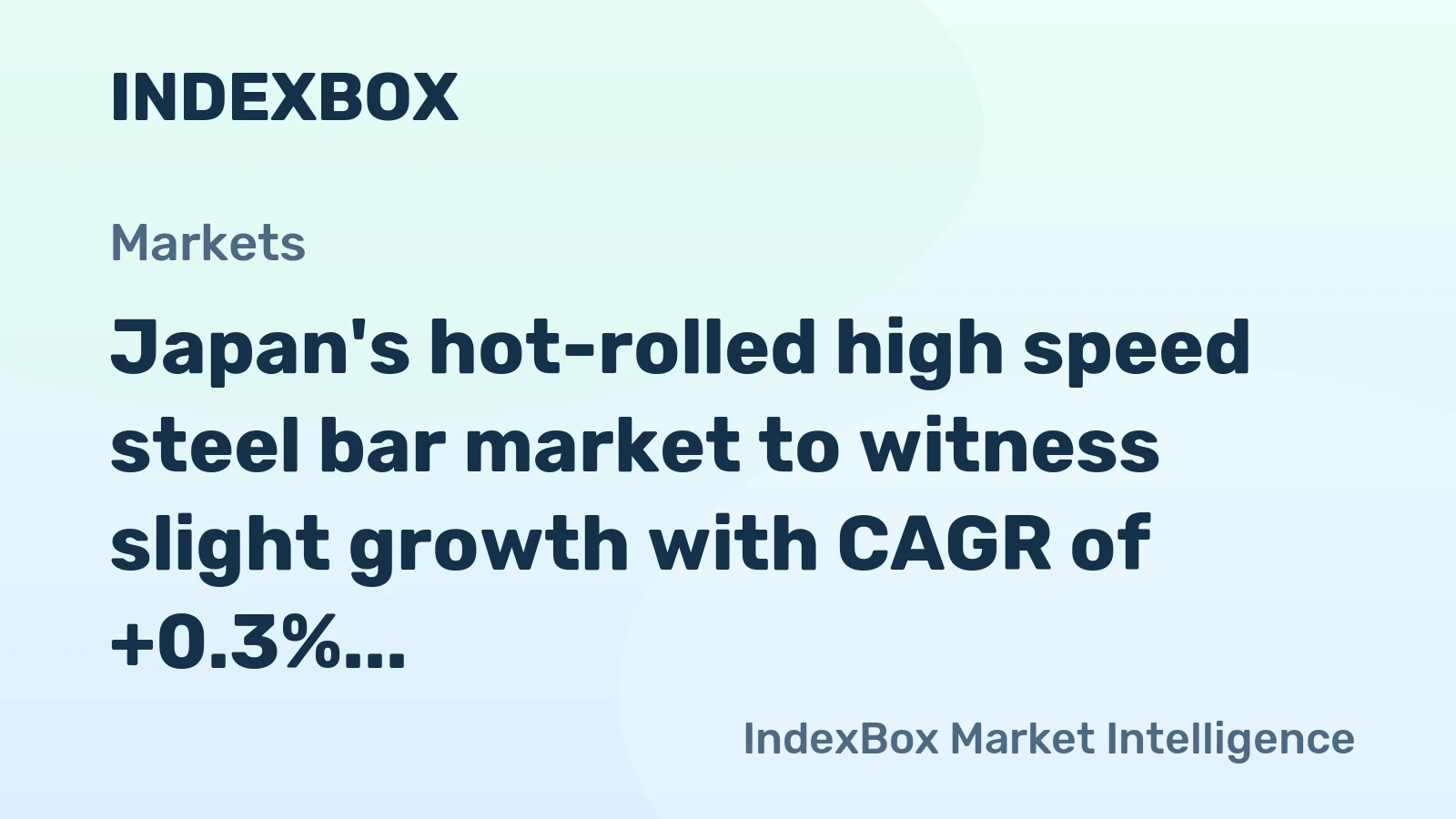 Japan's hot-rolled high speed steel bar market to witness slight growth with CAGR of +0.3% over next decade