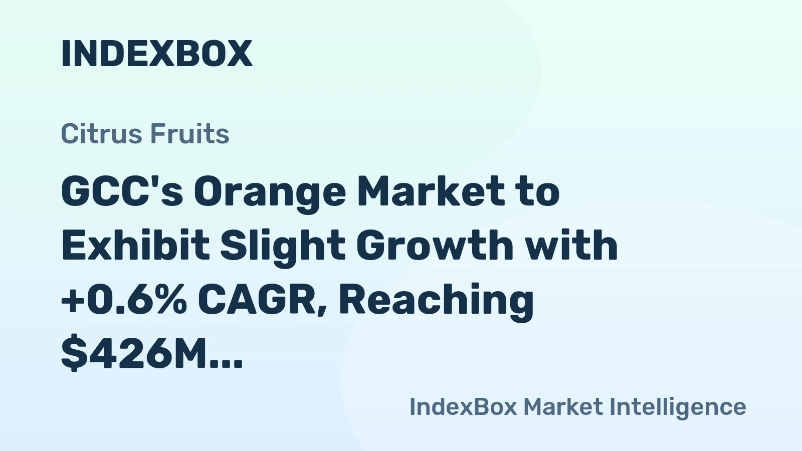 GCC's Orange Market to Exhibit Slight Growth with +0.6% CAGR, Reaching $426M by 2035