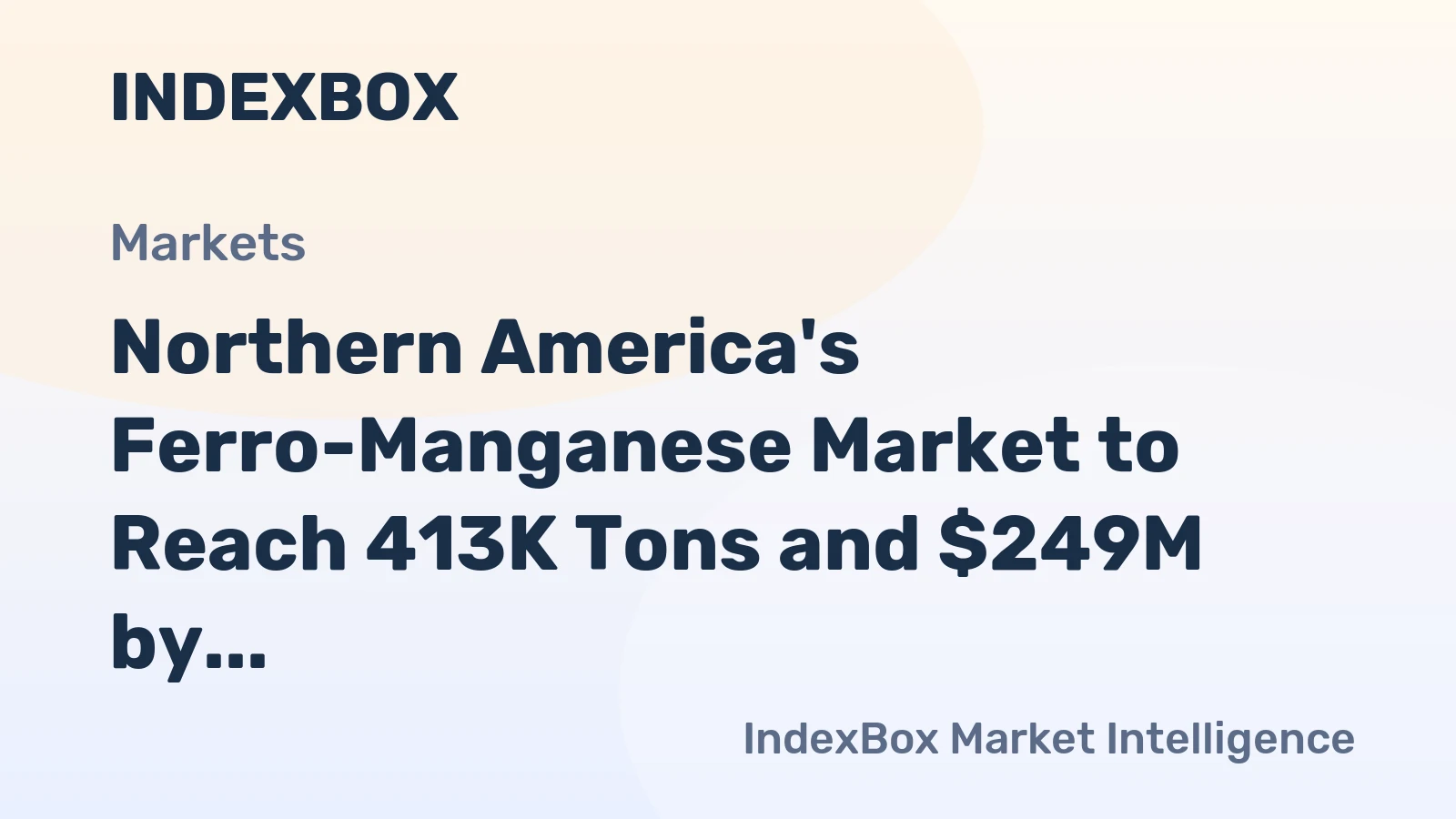 Northern America's Ferro-Manganese Market to Reach 413K Tons and $249M by 2035