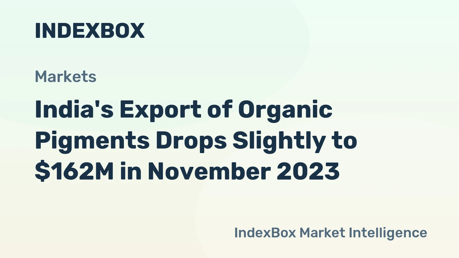 India's Export of Organic Pigments Drops Slightly to $162M in November 2023