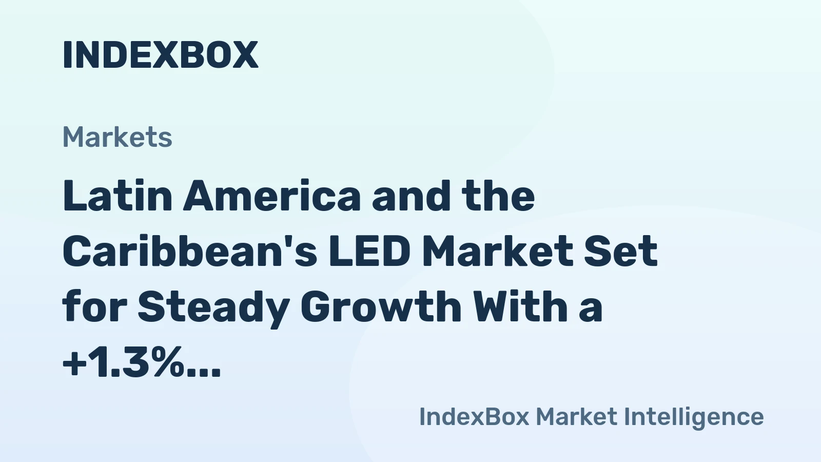 Latin America and the Caribbean's LED Market Set for Steady Growth With a +1.3% CAGR in Value