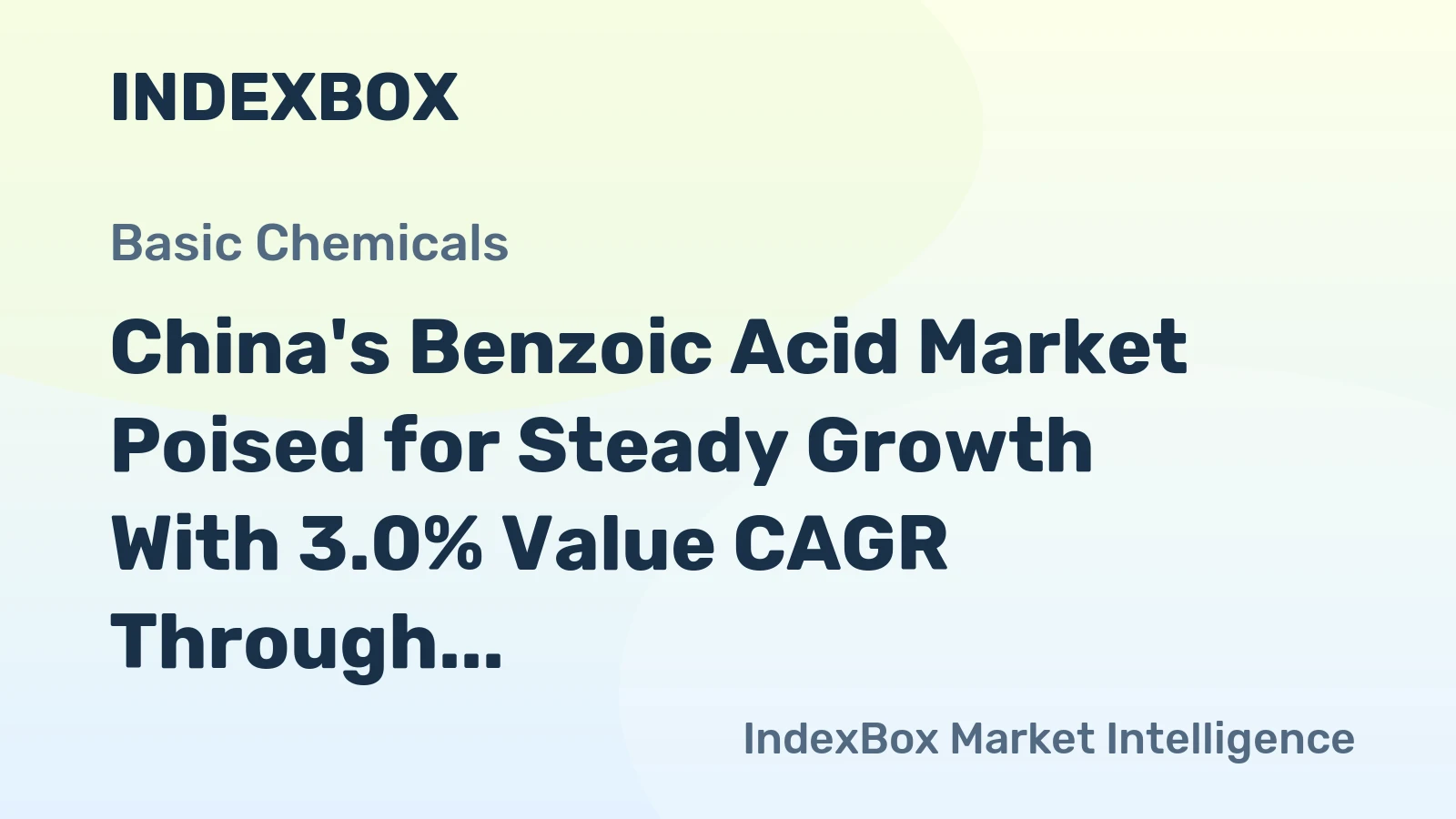 China's Benzoic Acid Market Poised for Steady Growth With 3.0% Value CAGR Through 2035
