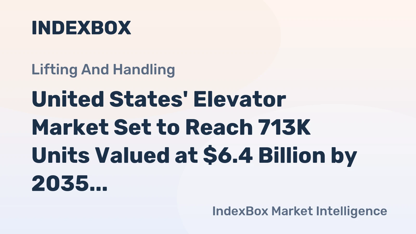 United States' Elevator Market Set to Reach 713K Units Valued at $6.4 Billion by 2035