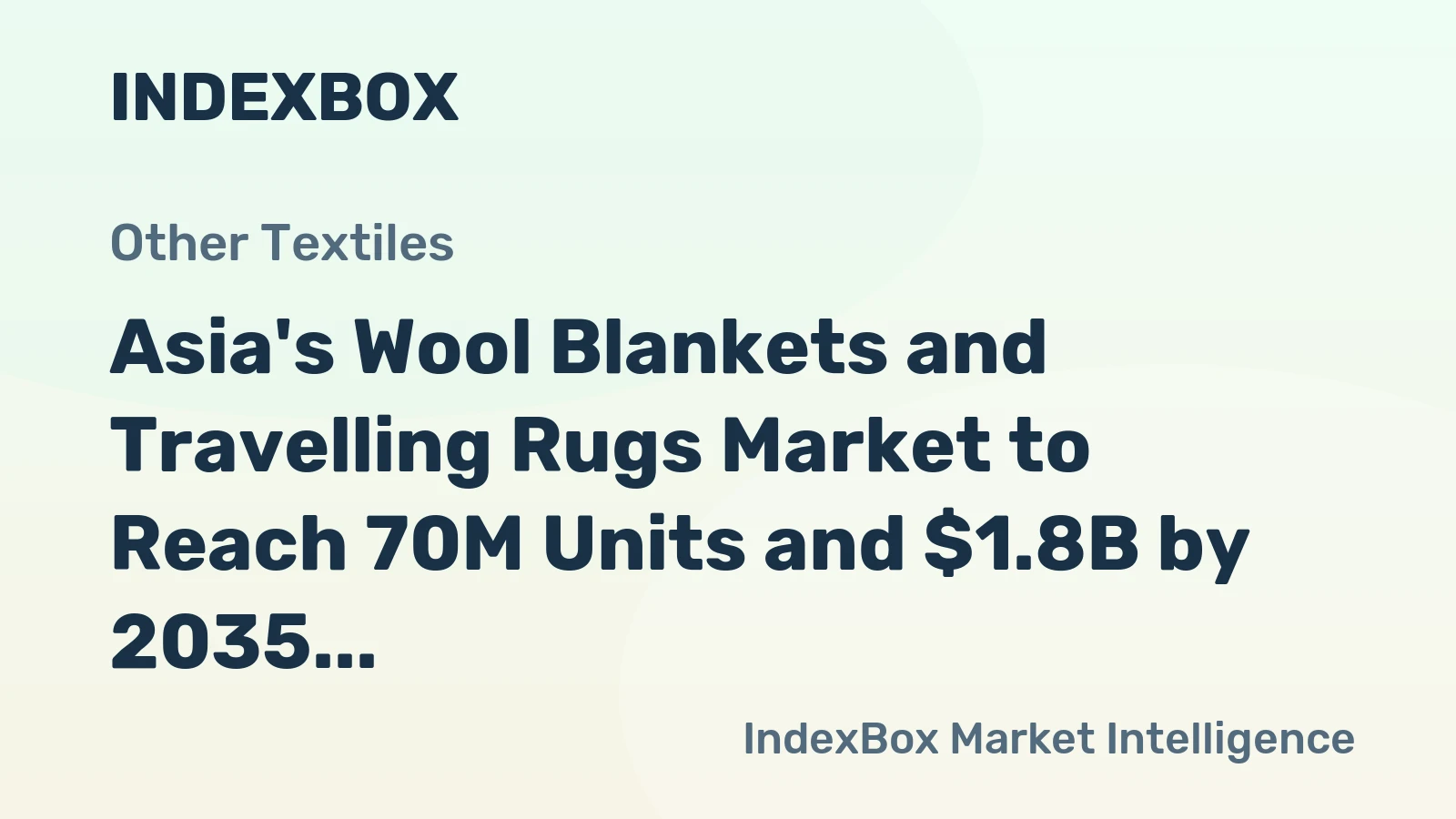 Asia's Wool Blankets and Travelling Rugs Market to Reach 70M Units and $1.8B by 2035