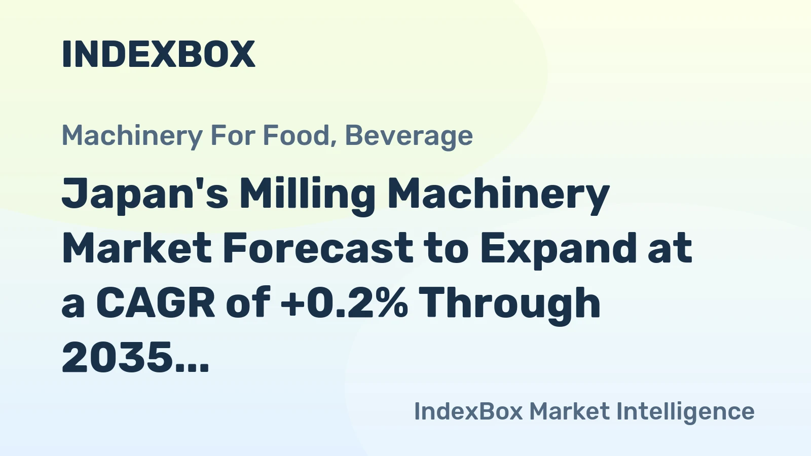 Japan's Milling Machinery Market Forecast to Expand at a CAGR of +0.2% Through 2035