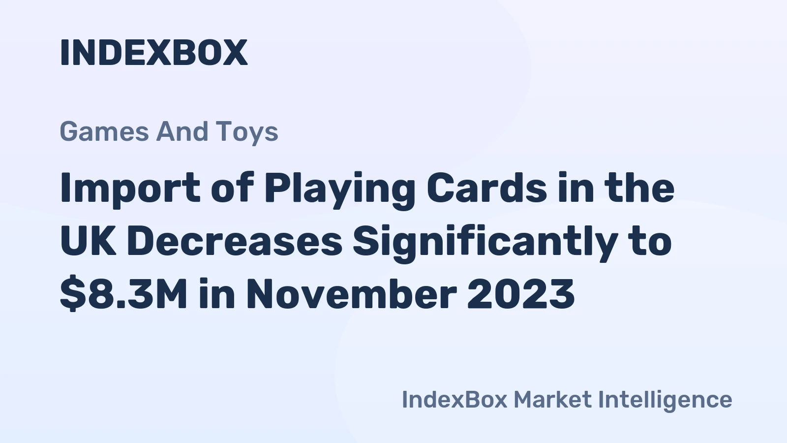 Import of Playing Cards in the UK Decreases Significantly to $8.3M in November 2023