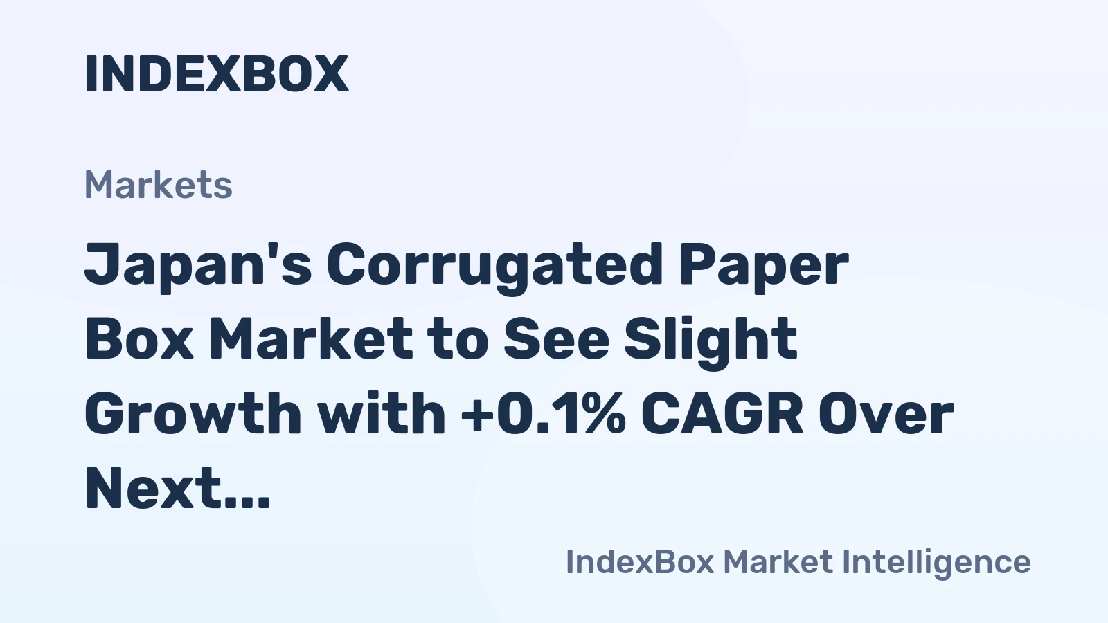 Japan's Corrugated Paper Box Market to See Slight Growth with +0.1% CAGR Over Next Decade