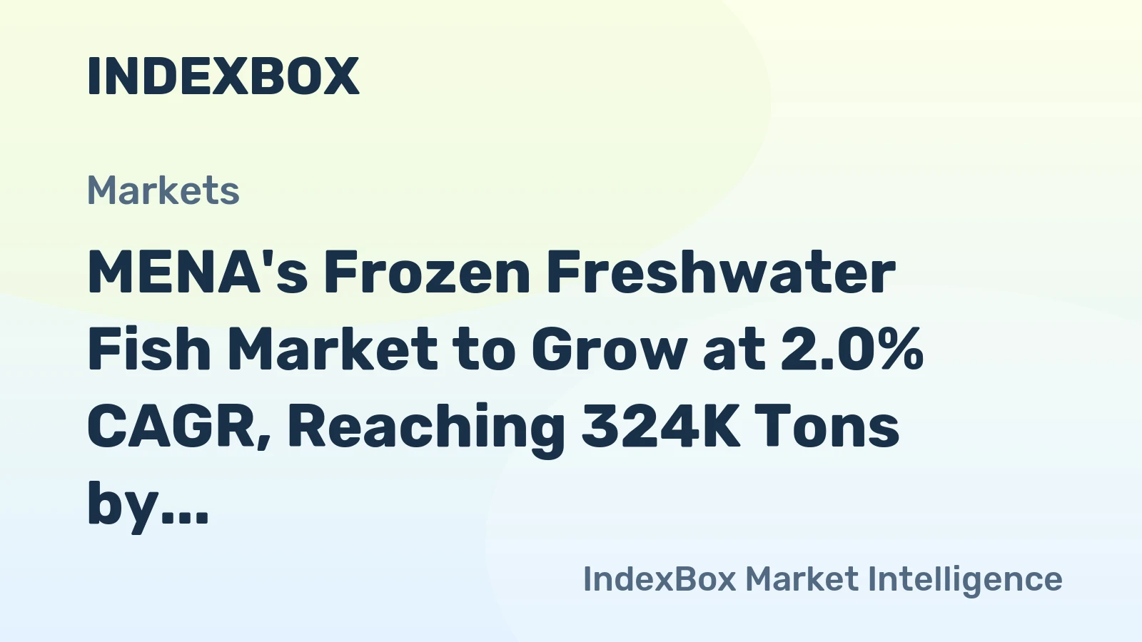 MENA's Frozen Freshwater Fish Market to Grow at 2.0% CAGR, Reaching 324K Tons by 2035