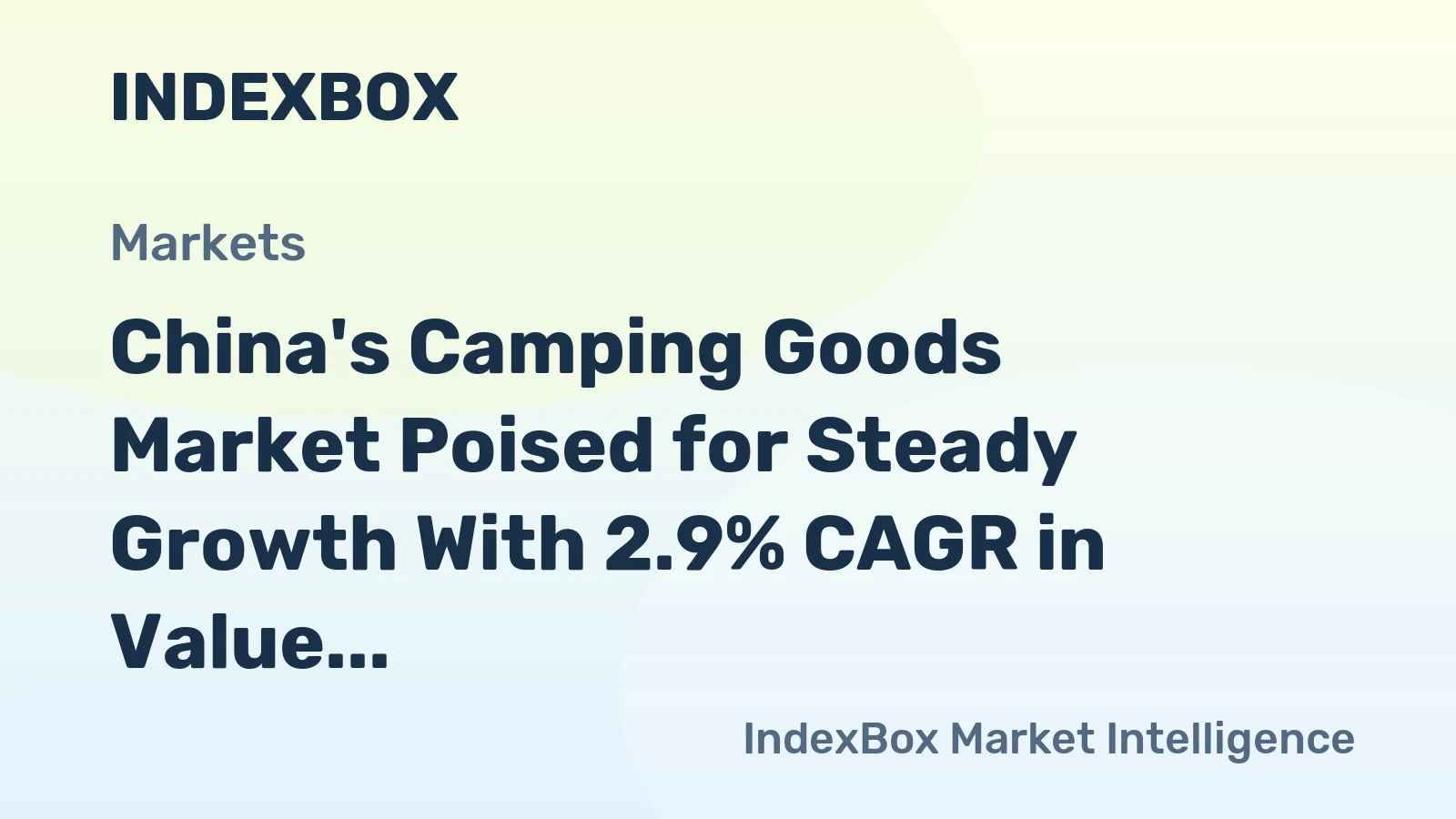 China's Camping Goods Market Poised for Steady Growth With 2.9% CAGR in Value Through 2035