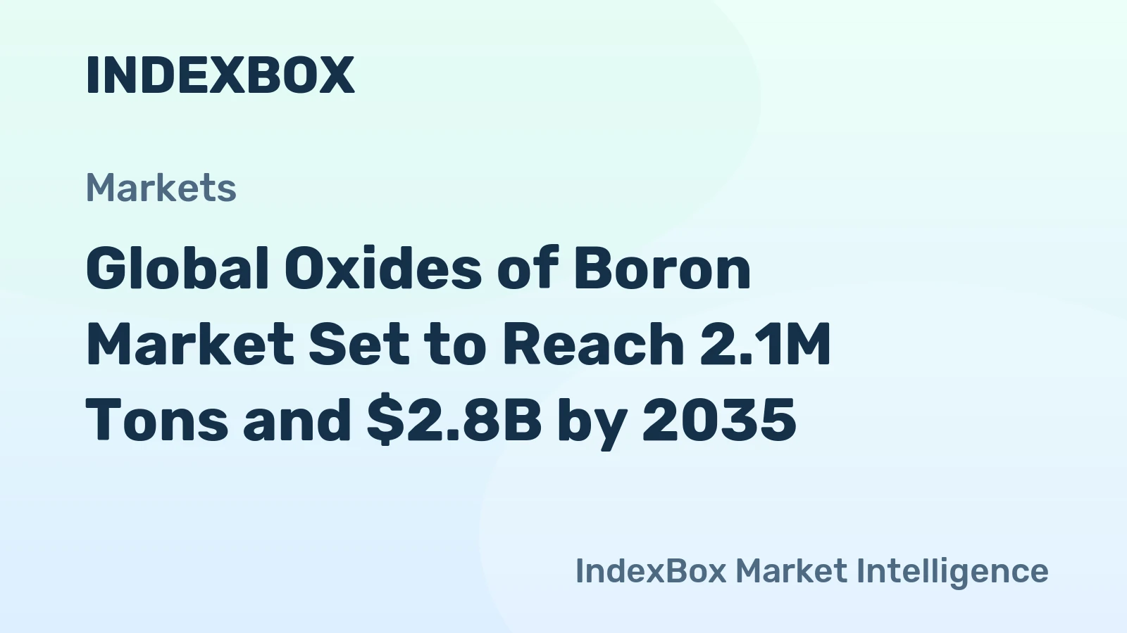 Global Oxides of Boron Market Set to Reach 2.1M Tons and $2.8B by 2035