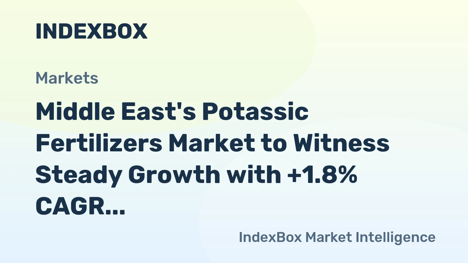 Middle East's Potassic Fertilizers Market to Witness Steady Growth with +1.8% CAGR Through 2035