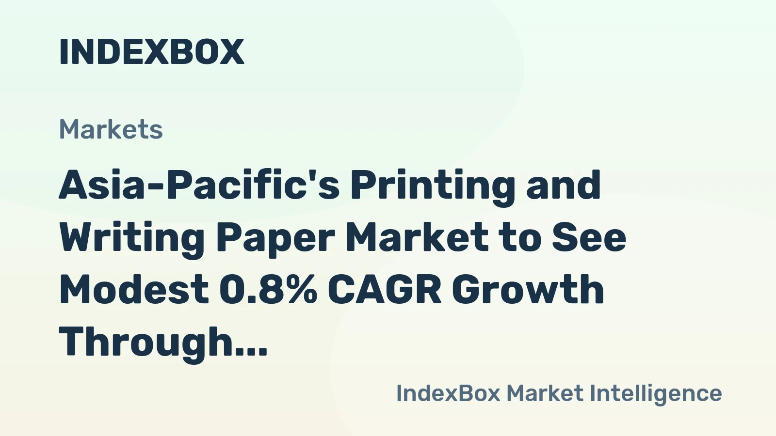 Asia-Pacific's Printing and Writing Paper Market to See Modest 0.8% CAGR Growth Through 2035