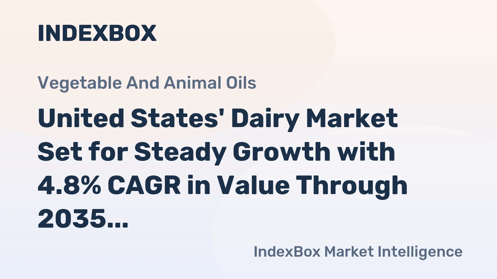 United States' Dairy Market Set for Steady Growth with 4.8% CAGR in Value Through 2035