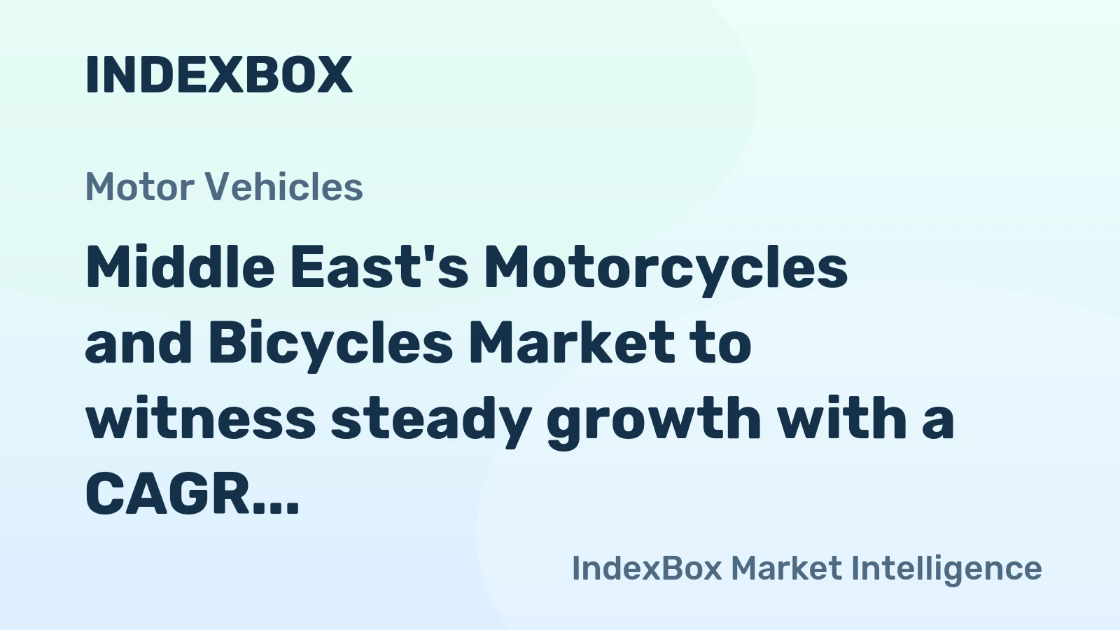 Middle East's Motorcycles and Bicycles Market to witness steady growth with a CAGR of +1.2% from 2024 to 2035