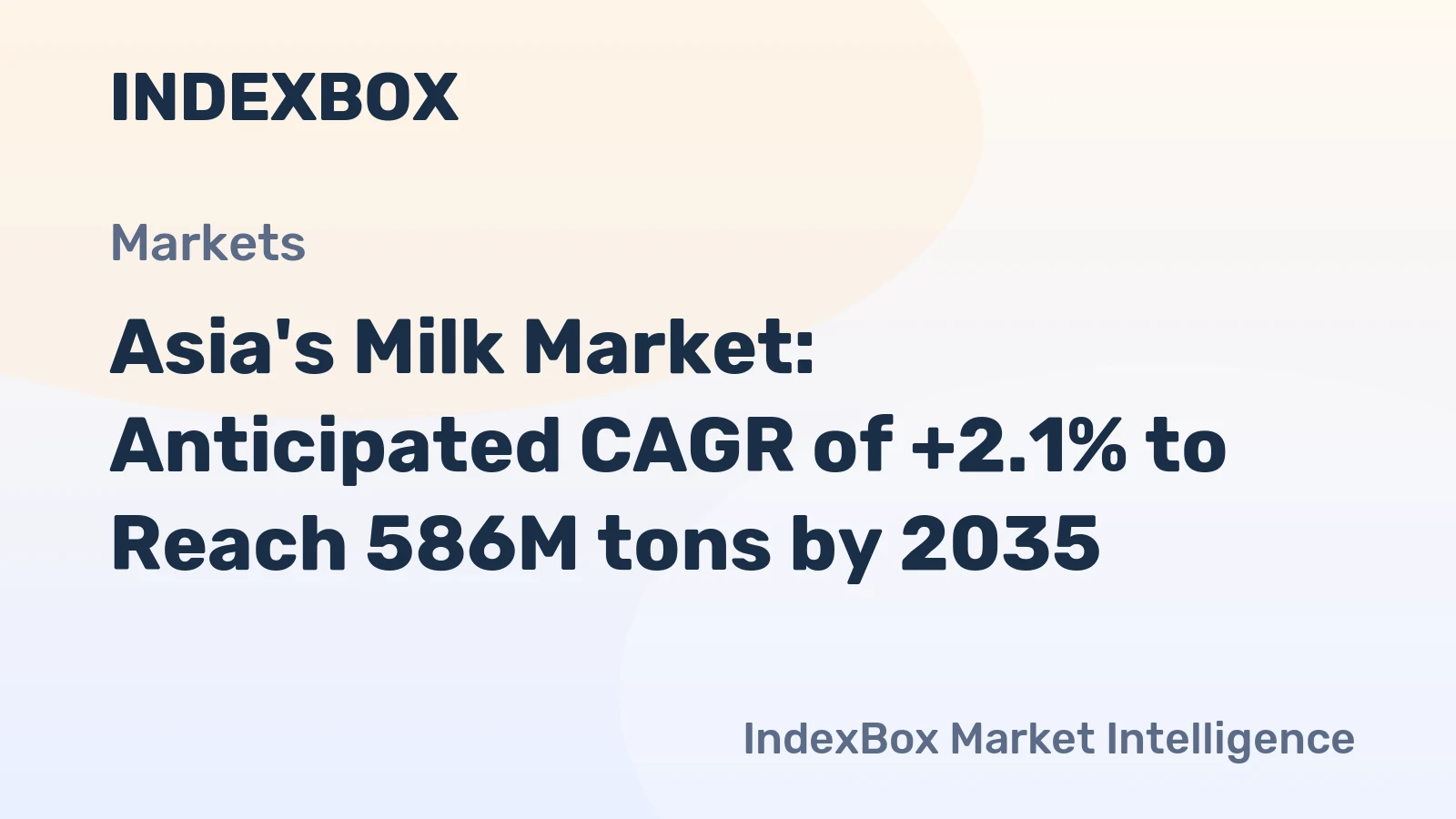 Asia's Milk Market: Anticipated CAGR of +2.1% to Reach 586M tons by 2035