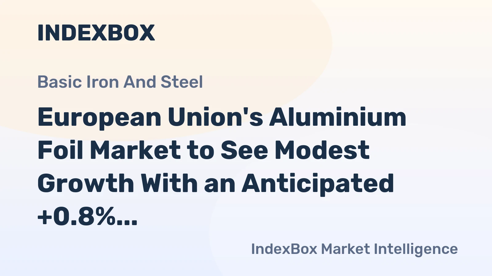 European Union's Aluminium Foil Market to See Modest Growth With an Anticipated +0.8% CAGR