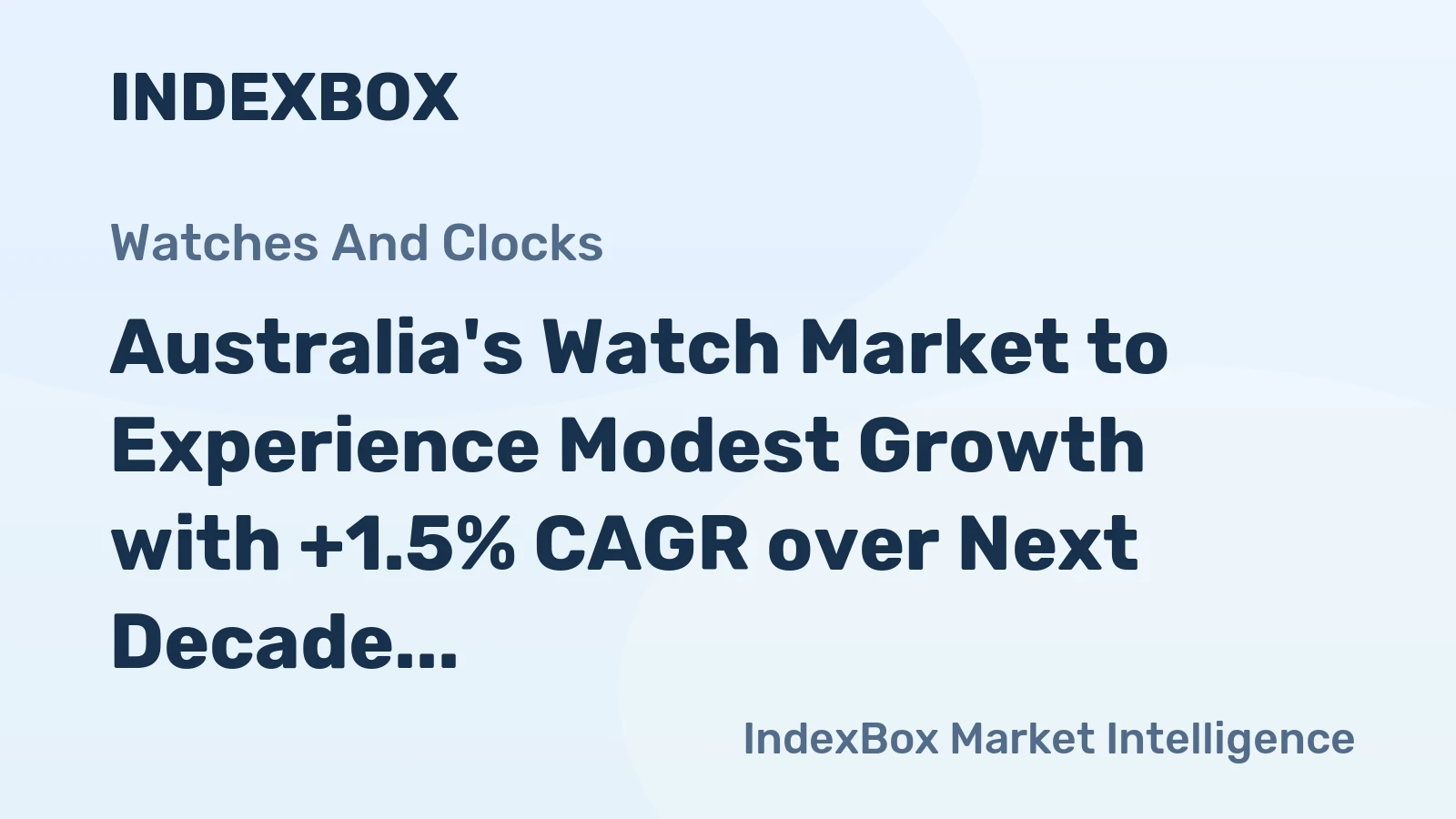 Australia's Watch Market to Experience Modest Growth with +1.5% CAGR over Next Decade