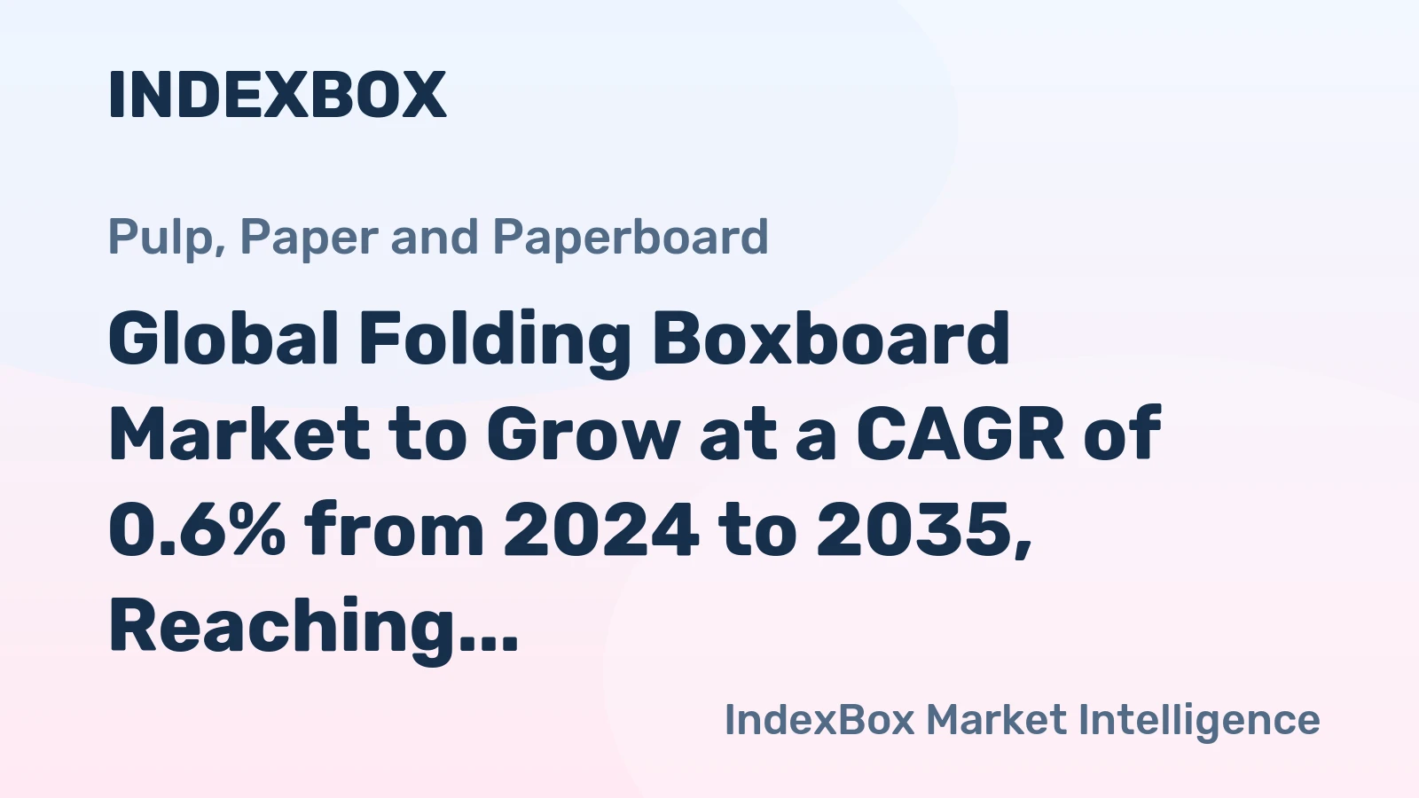 Global Folding Boxboard Market to Grow at a CAGR of 0.6% from 2024 to 2035, Reaching 53M Tons
