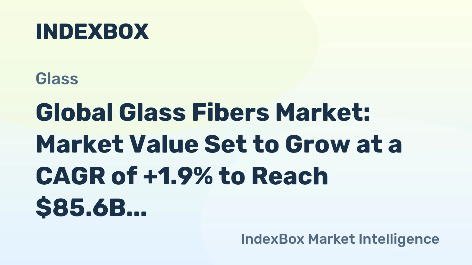 Global Glass Fibers Market: Market Value Set to Grow at a CAGR of +1.9% to Reach $85.6B by 2035