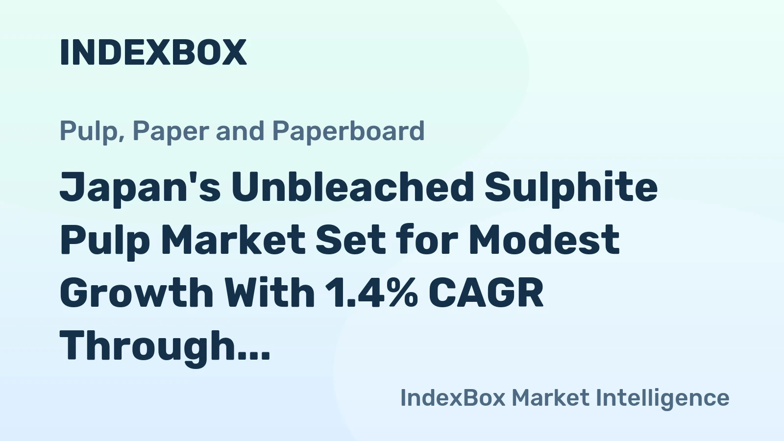 Japan's Unbleached Sulphite Pulp Market Set for Modest Growth With 1.4% CAGR Through 2035