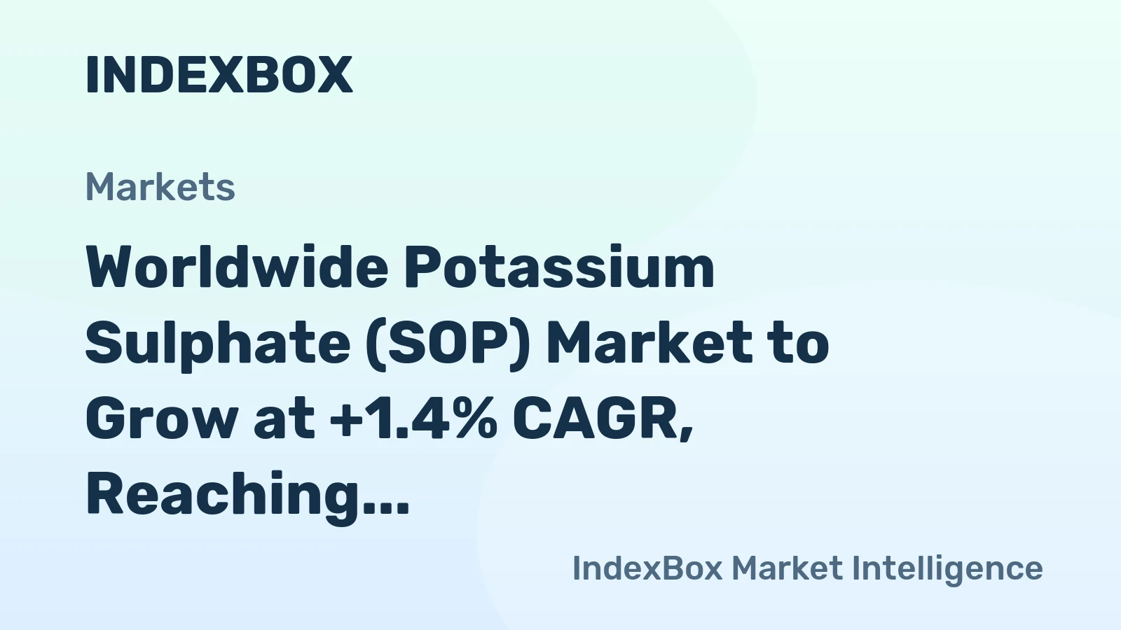 Worldwide Potassium Sulphate (SOP) Market to Grow at +1.4% CAGR, Reaching 3.3M Tons by 2035