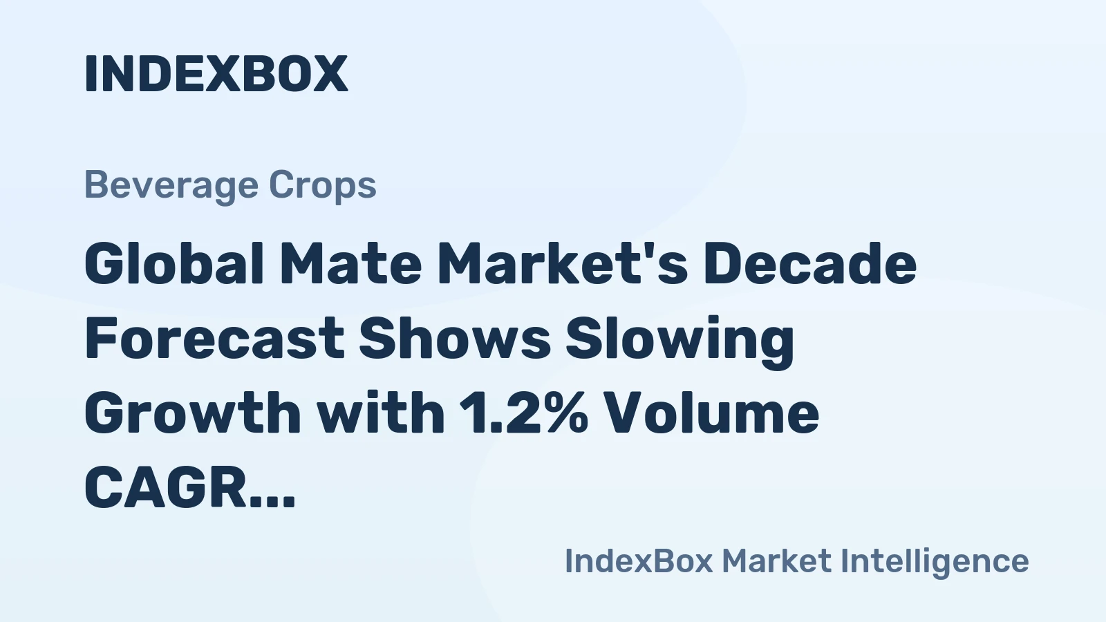 Global Mate Market's Decade Forecast Shows Slowing Growth with 1.2% Volume CAGR