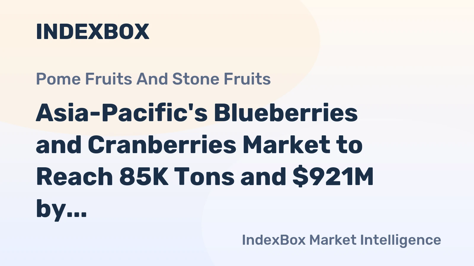 Asia-Pacific's Blueberries and Cranberries Market to Reach 85K Tons and $921M by 2035