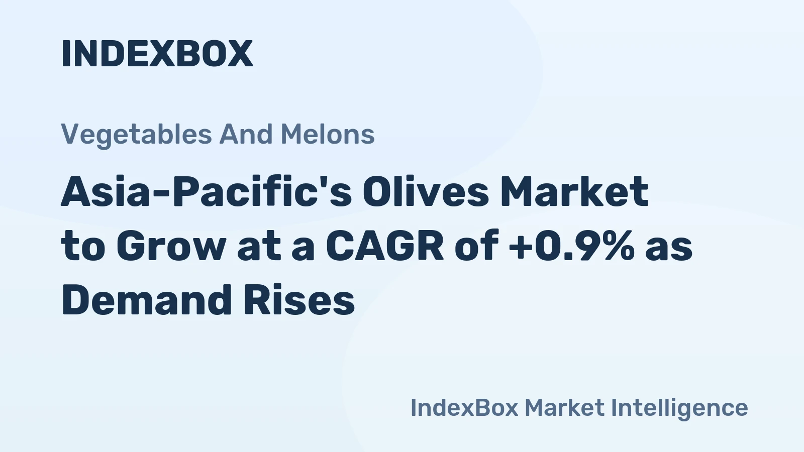 Asia-Pacific's Olives Market to Grow at a CAGR of +0.9% as Demand Rises