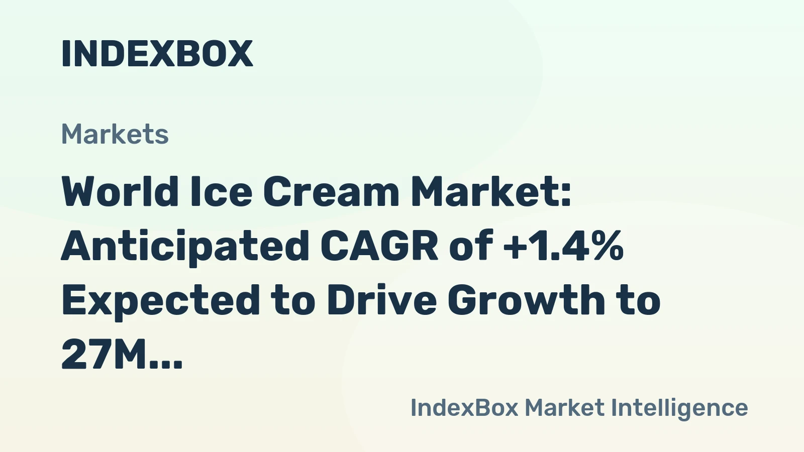 World Ice Cream Market: Anticipated CAGR of +1.4% Expected to Drive Growth to 27M tons by 2035